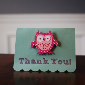 Owl Thank You Card - Etsy