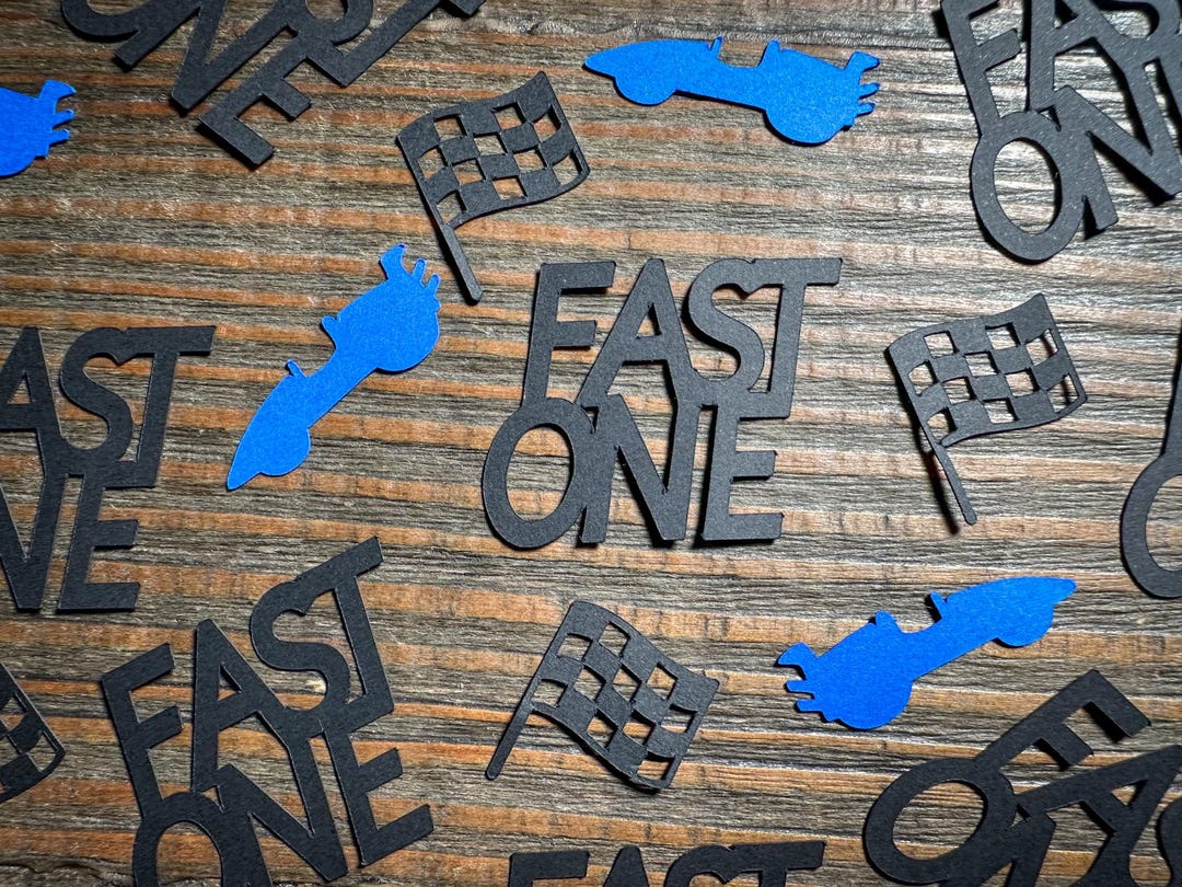 Race Car “fast One” Party Confetti – 100-piece Set for First Birthday ...