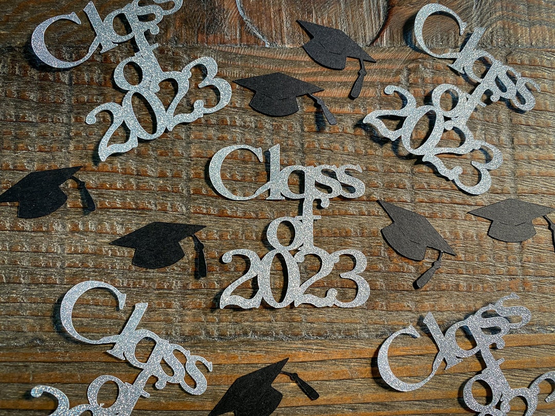 Silver Class of 2023 Graduation Confetti With Caps - Etsy