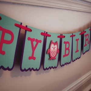 Owl Birthday Banner - Etsy