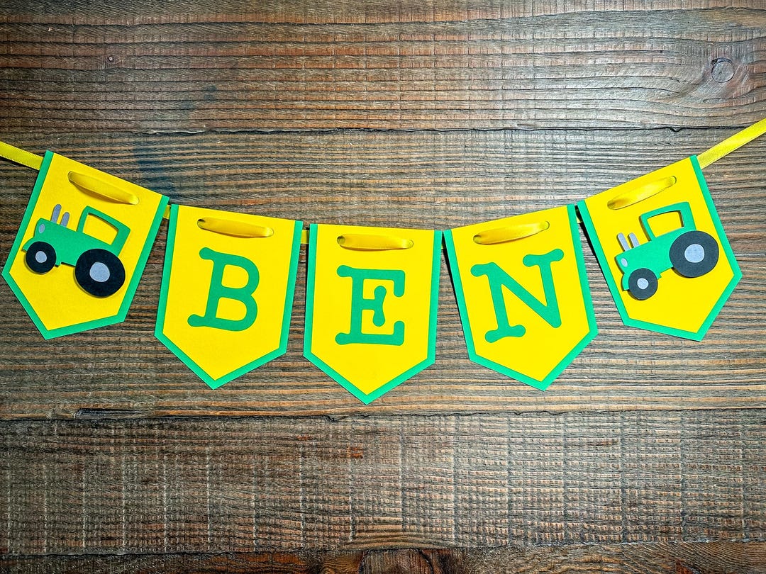 Personalized Tractor Party Banner - Etsy