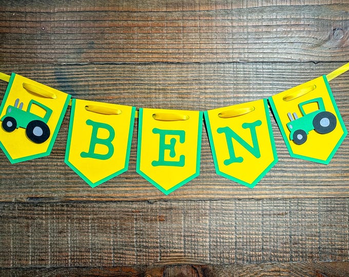 Tractor Birthday Banner, Farm Party Sign - Etsy Canada