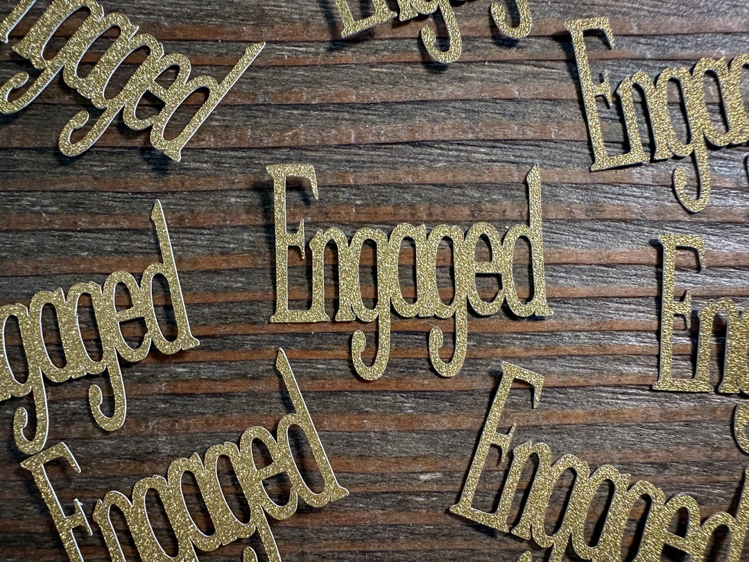 Gold Engaged Confetti, Engagement Party Confetti - Etsy