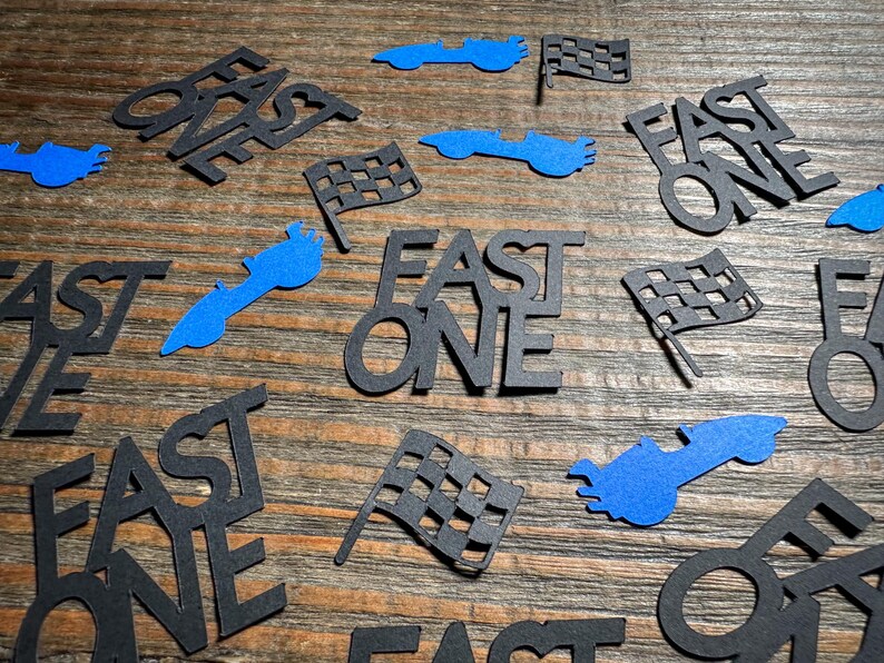 Race Car “fast One” Party Confetti – 100-piece Set for First Birthday ...
