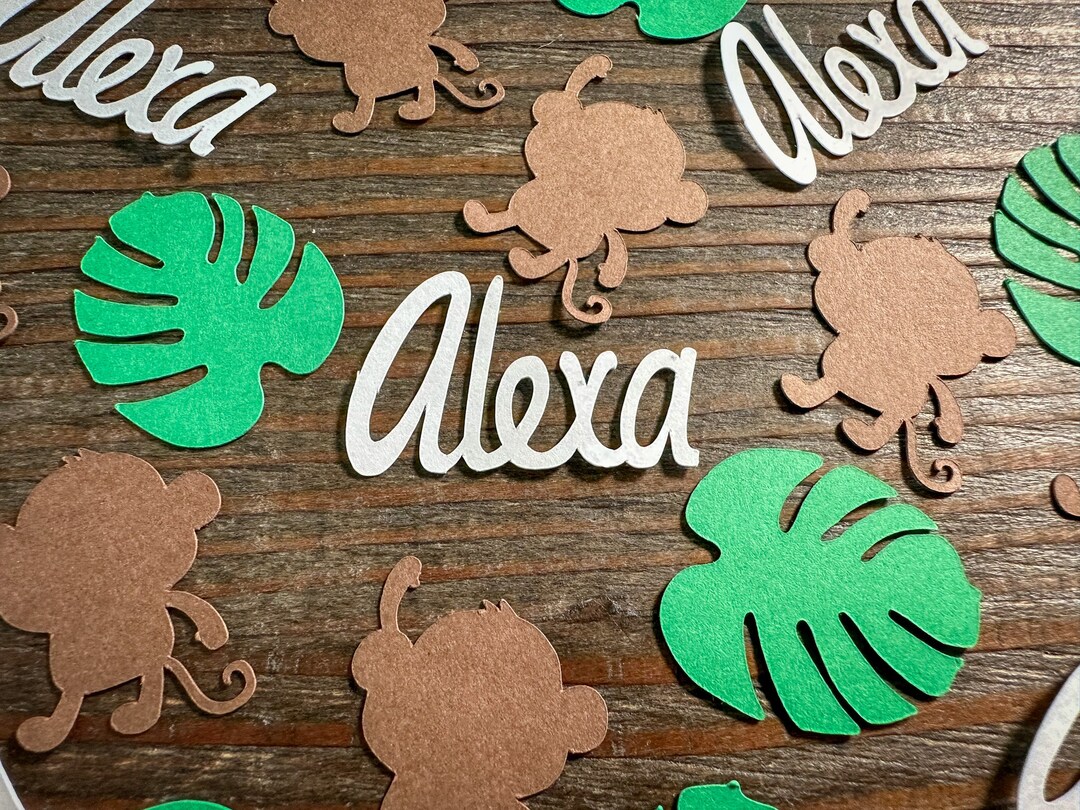 Personalized Monkey Birthday Party Confetti - Etsy