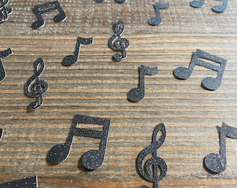 Black Music Note Confetti Music Note Decor Music Birthday Party ...