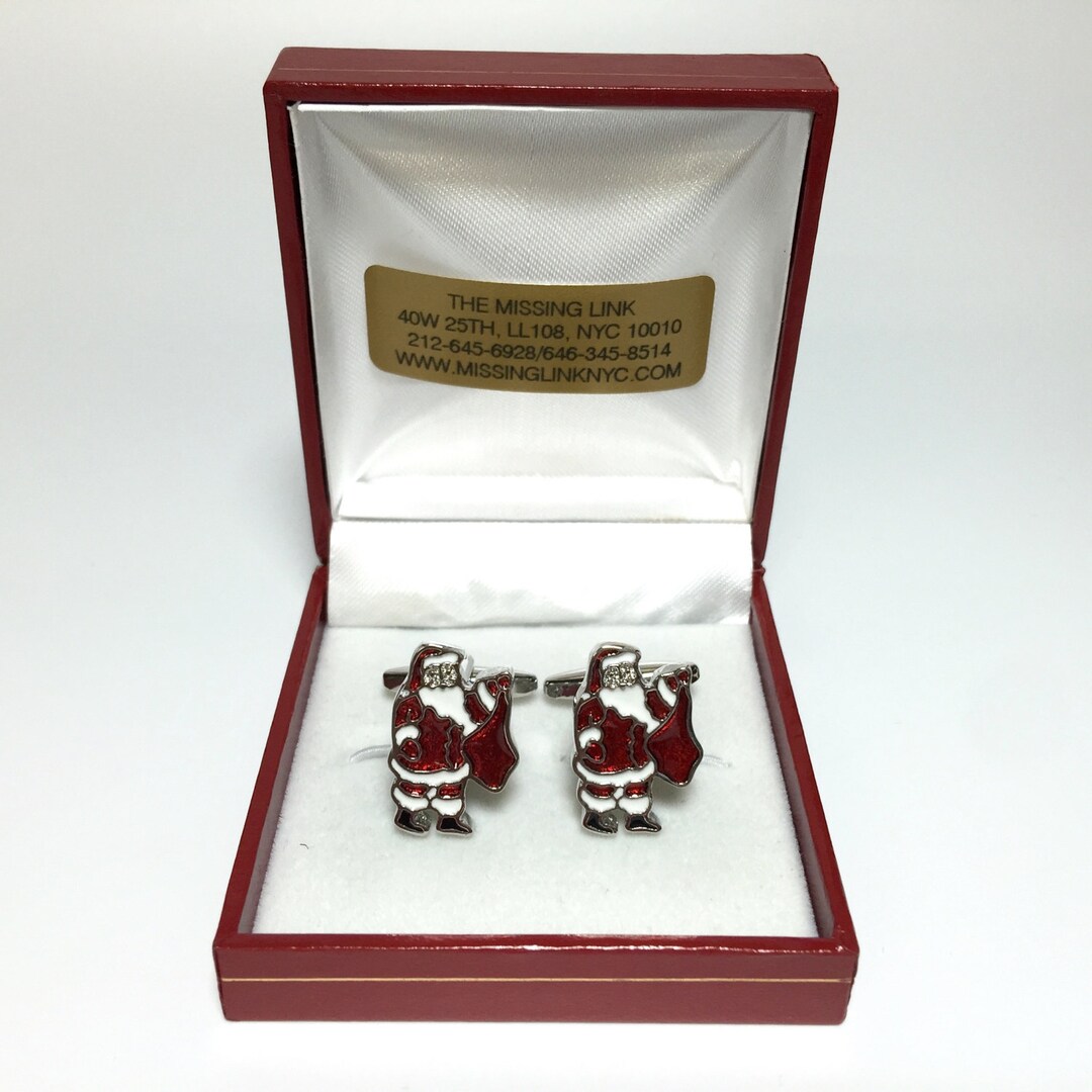 Christmas Santa Claus Enamel Cufflinks Holiday Wedding Gifts, Groomsmen ...