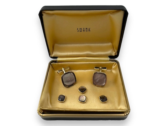 SWANK 1950's Gold-plated & Smoke Mother of Pearl 4 Tu… - Gem