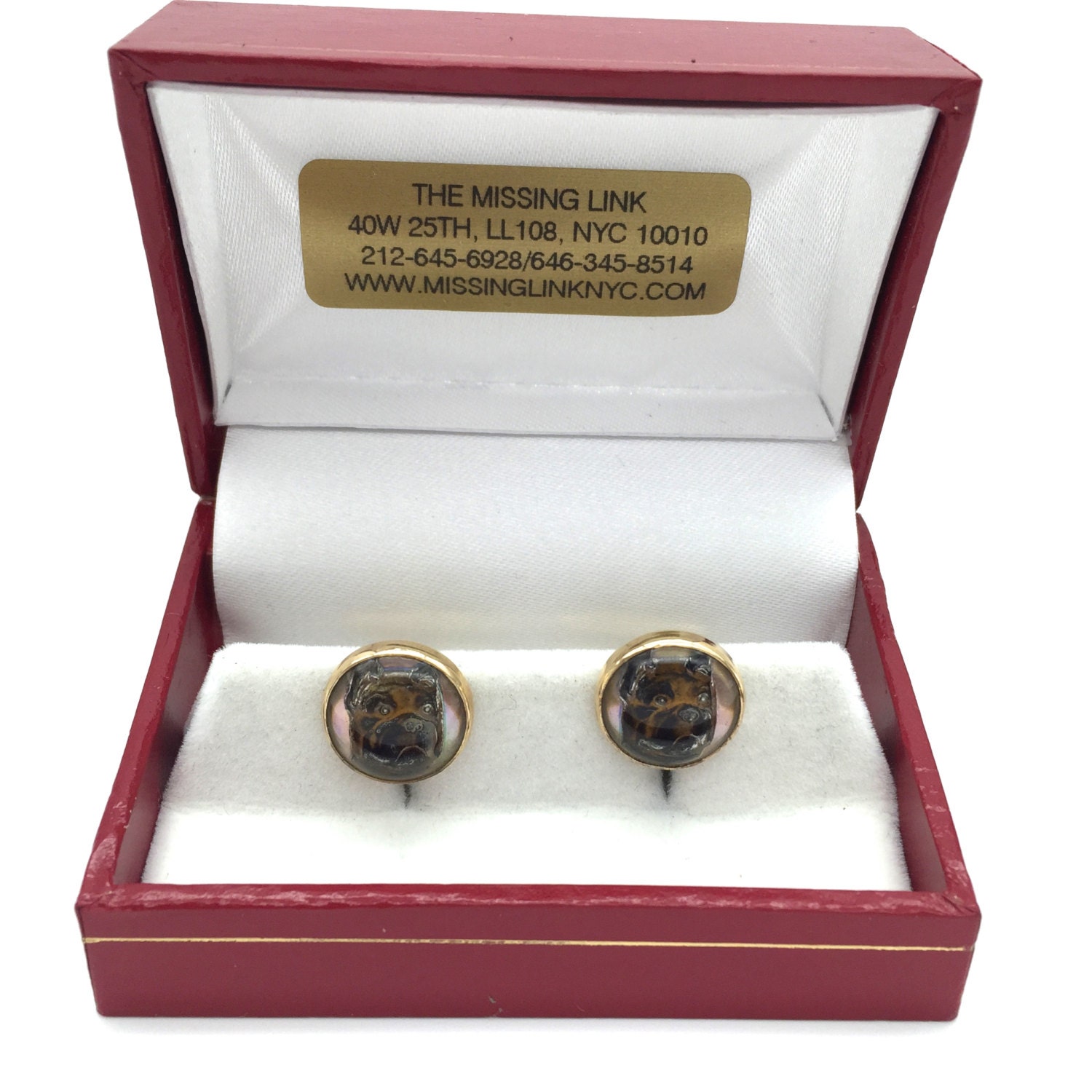 Vintage 14K Gold Reverse Carved Hand Painted Crystal Boxer Dog - Etsy