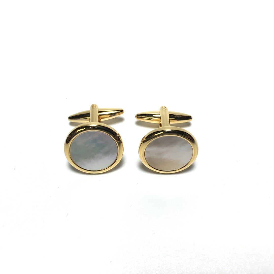 Gold Filled Mother of Pearl Matching Cufflinks in Box, Wedding Gifts ...