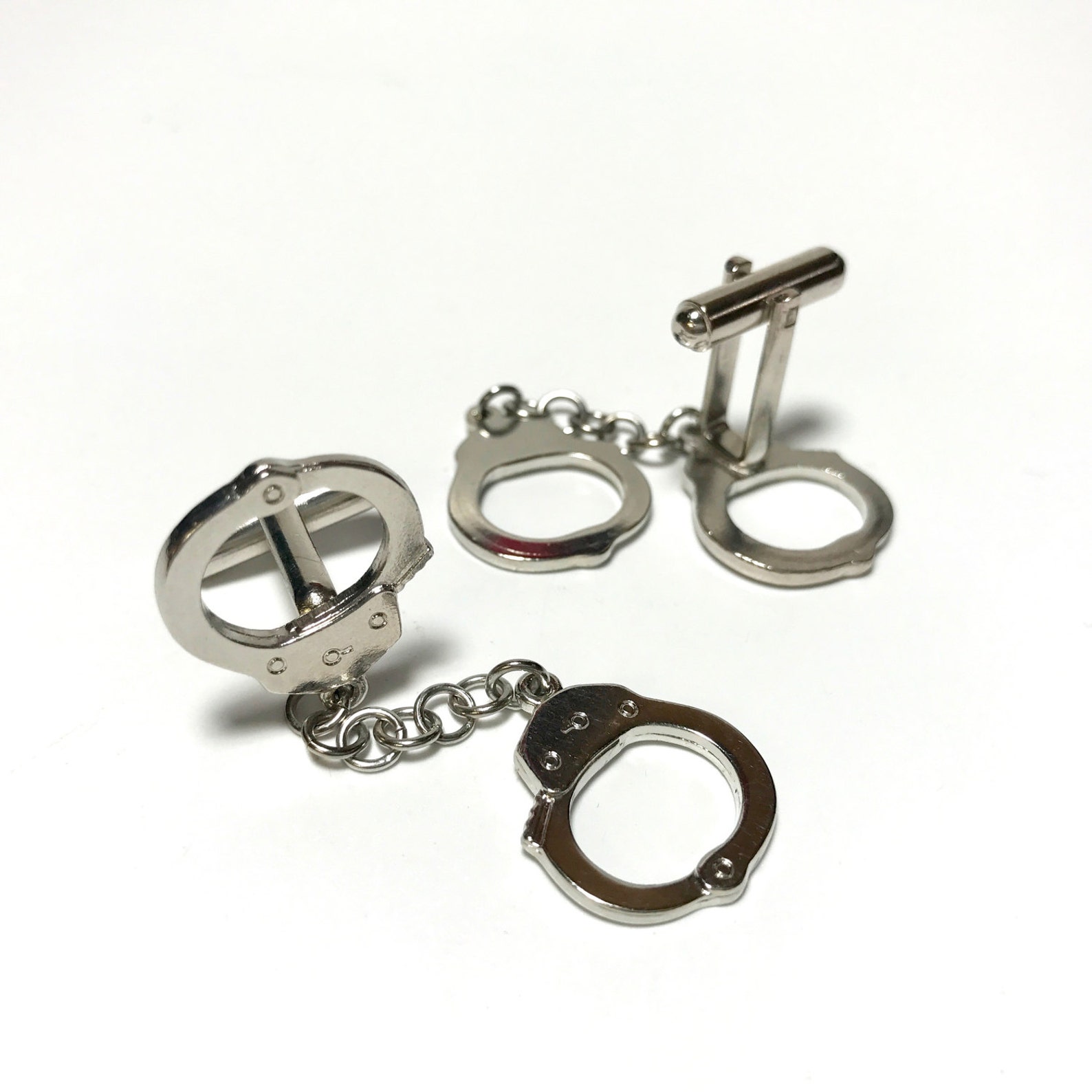 Vintage Novelty Police Law Enforcement Handcuff Cufflinks in Original ...