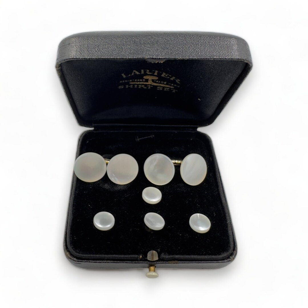 Krementz Art Deco 1930's Gold-plated & Mother of Pearl 4 Tuxedo Stud ...