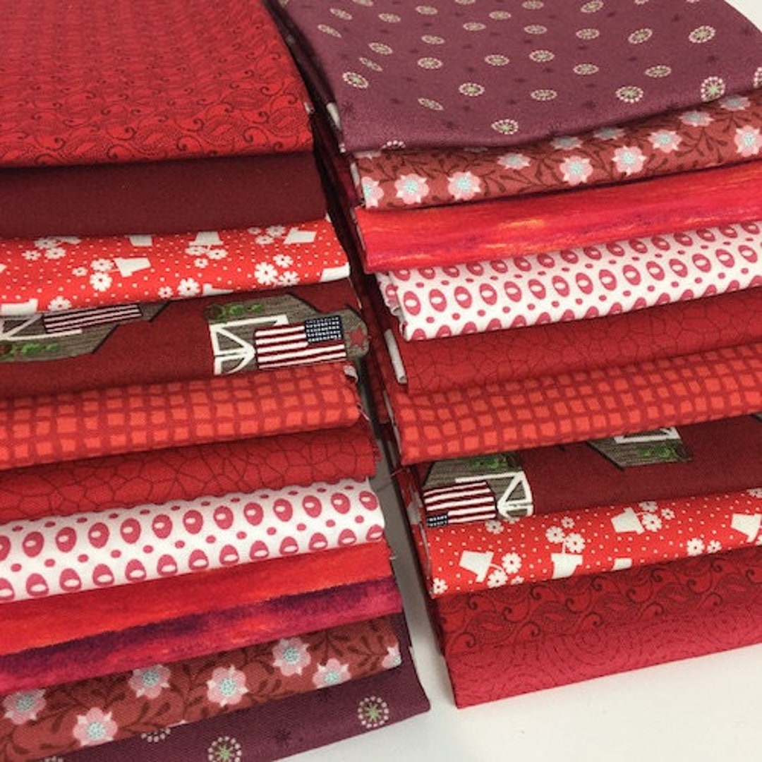 Mixed Red Fat Quarter Bundle - Etsy