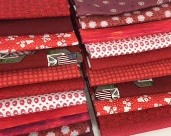 Fat Quarter Bundle of 10 Beautiful Red Tone Premium Cotton - Etsy