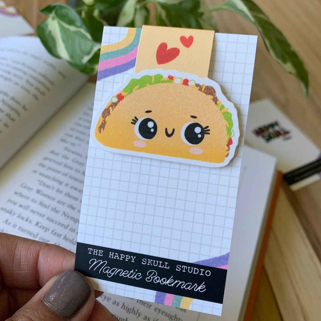 Happy Taco Magnetic Bookmark - Etsy