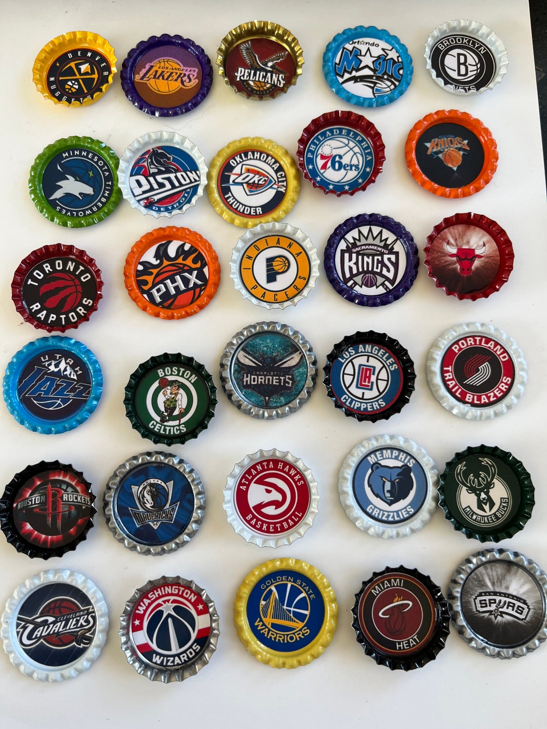 Fantasy Basketball All 30 Nba Basketball Teams Bottle Cap Magnets ...