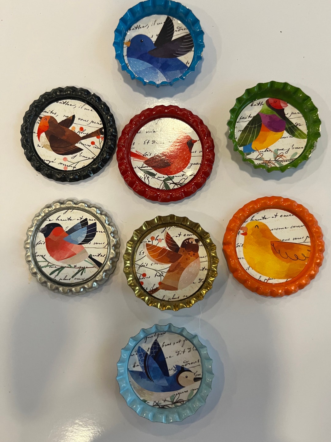 Boho Birds Bohemian Birds Bottle Cap Magnets Christmas Gift - Etsy