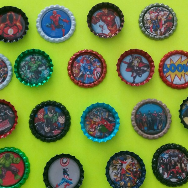 Superhero Bottle Cap - Etsy