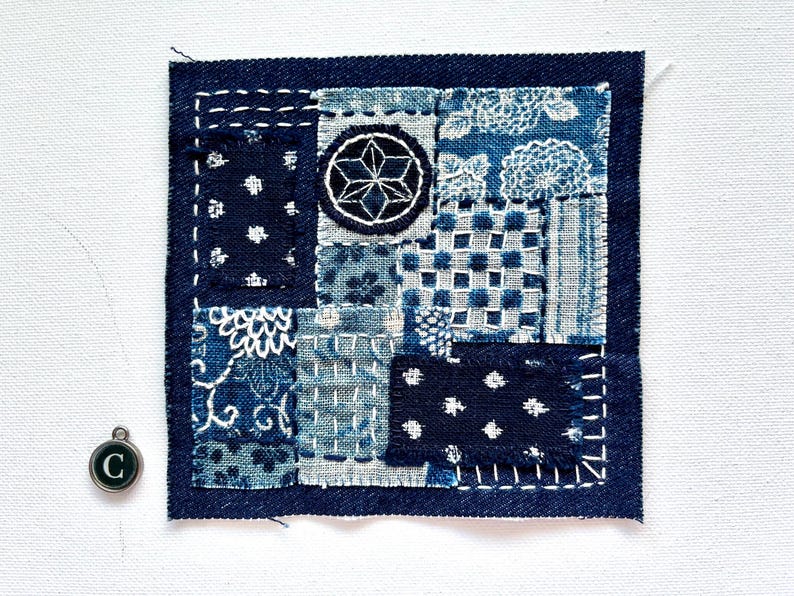 Frayed Edge Boro Patch Indigo Denim Abstract Fiber Textile Art - Etsy