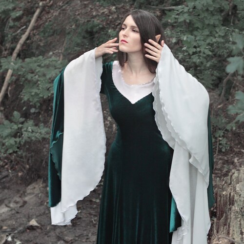 Emerald Elven Dress Fairy Elven Wedding Gown Pre-raphaelites - Etsy Canada