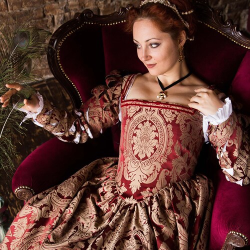 Red and Gold Renaissance Dress One of a Kind 1550s - Etsy