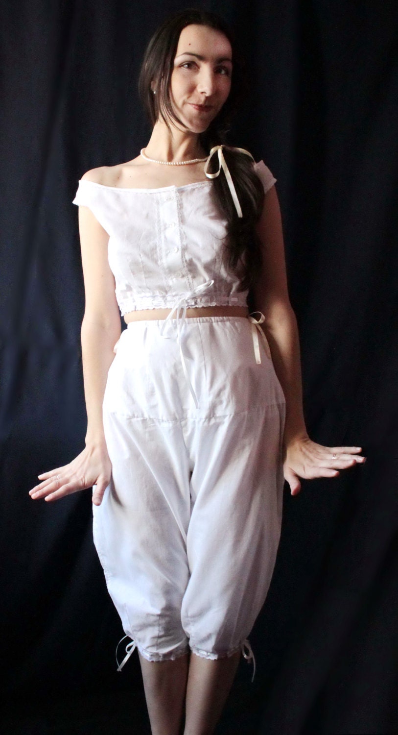 White Batiste 19th Century Drawers - Etsy