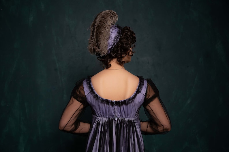 Late Regency Violet and Black Dress Purple Regency Mourning - Etsy