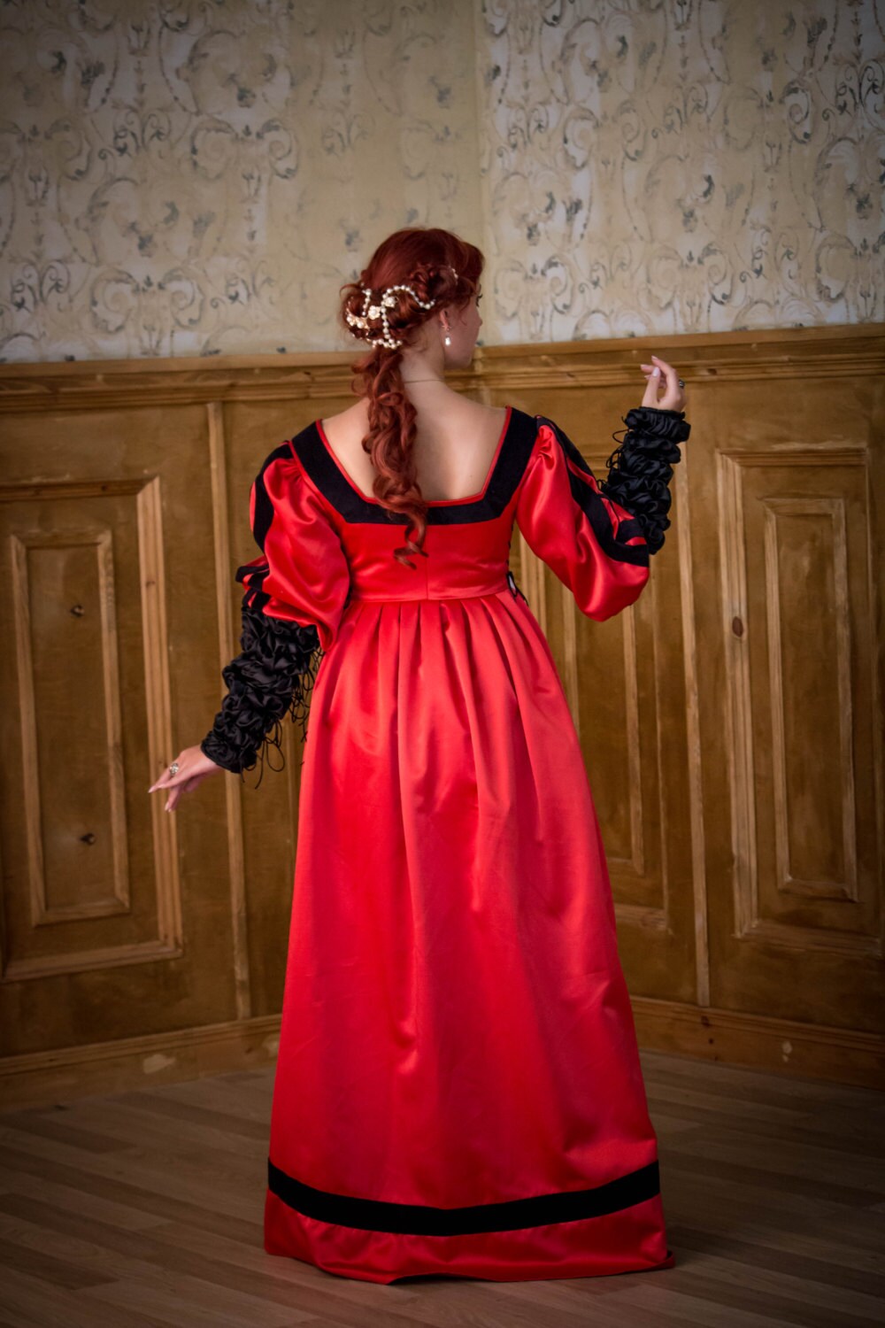 Red and Black Renaissance Dress Italian Renaissance Costume - Etsy