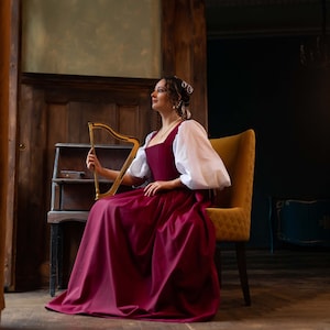 Renaissance Musician Gown, Cotton Renfair Outfit, Renfair Gown, 16th ...