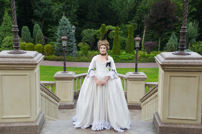 Grey and Black Rococo Dress 18th Century Silver Gown | Etsy Canada