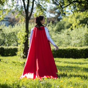 Red Renaissance Wedding Cape, Medieval One Size Cape, LARP Elvish ...