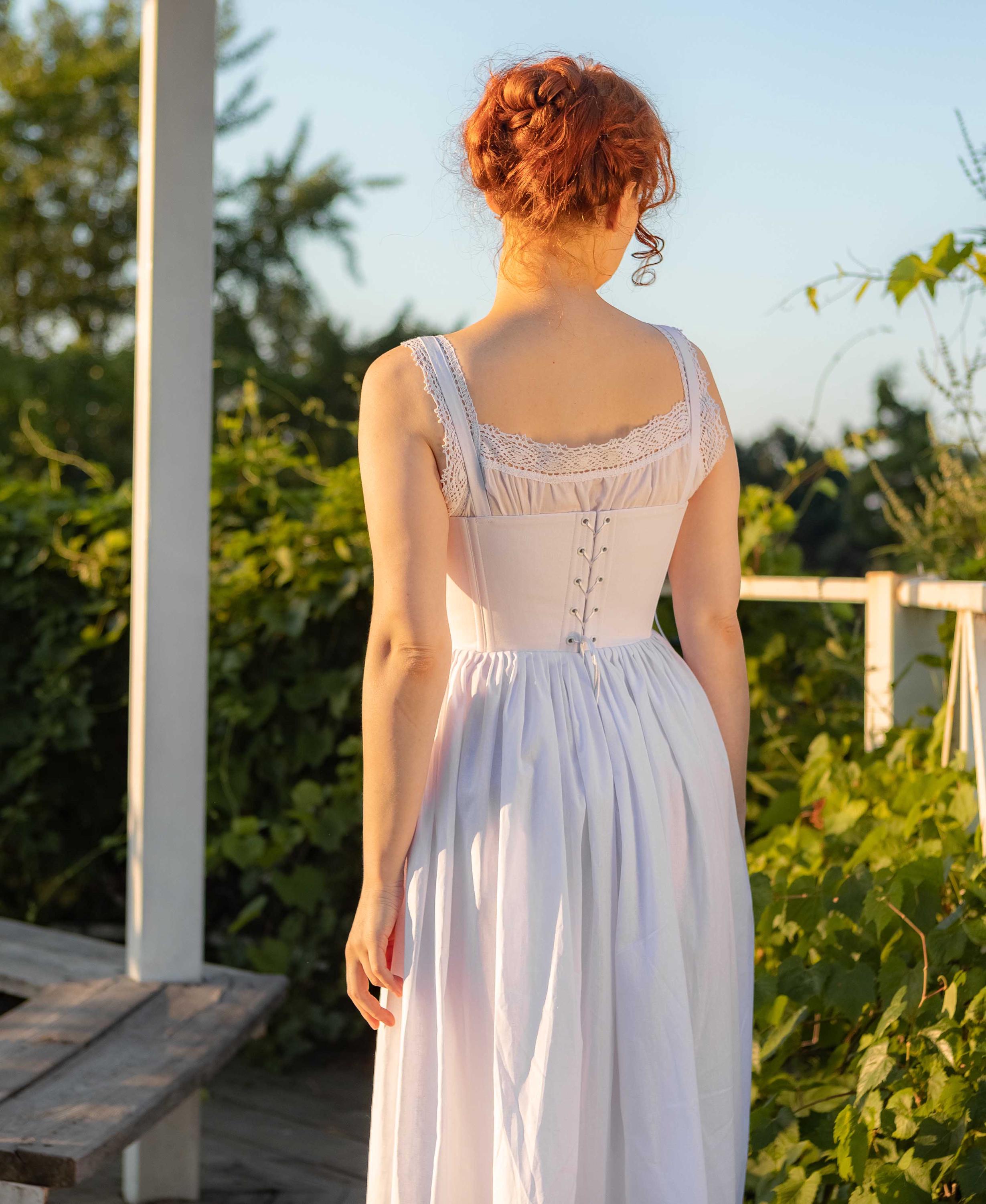Regency Underdress, 1800s Jane Austen Petticoat With Stays, Bridgerton ...