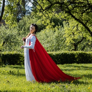 Red Renaissance Wedding Cape, Medieval One Size Cape, LARP Elvish ...