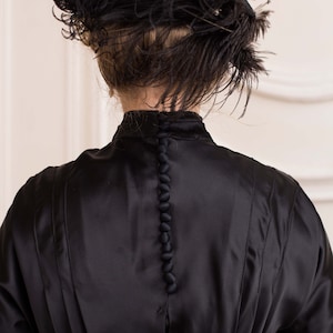 Edwardian Mourning Dress, 1900s Black Satin Gown - Etsy
