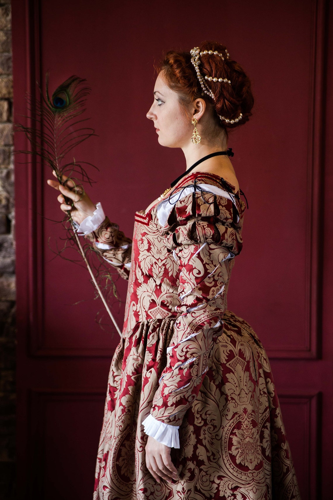 Red and Gold Renaissance Dress One of a Kind 1550s | Etsy