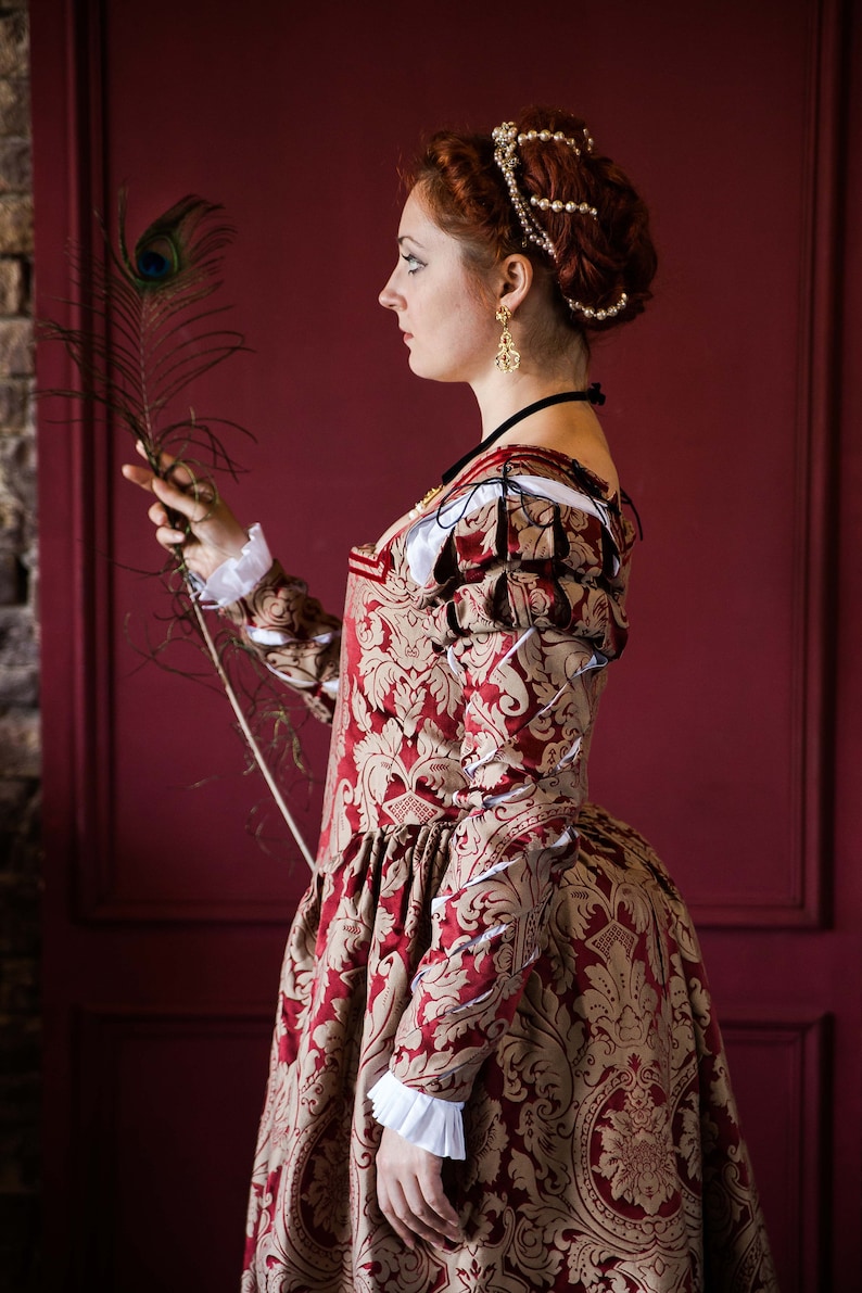 Red and Gold Renaissance Dress One of a Kind 1550s | Etsy Canada