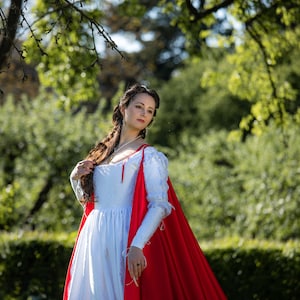 Red Renaissance Wedding Cape, Medieval One Size Cape, LARP Elvish ...
