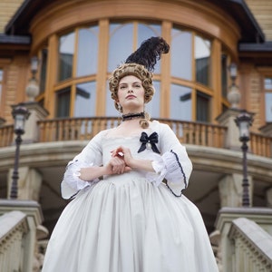 Grey and Black Rococo Dress, 18th Century Silver Gown, Georgian Wedding ...