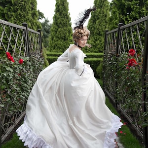 Grey and Black Rococo Dress, 18th Century Silver Gown, Georgian Wedding ...