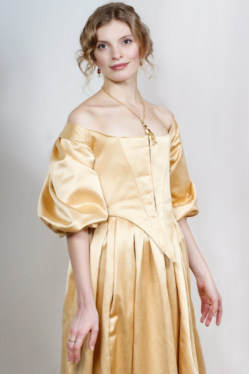 17th Century Golden Dress, 1600s Gown, Grande Siecle Baroque Ballgown ...