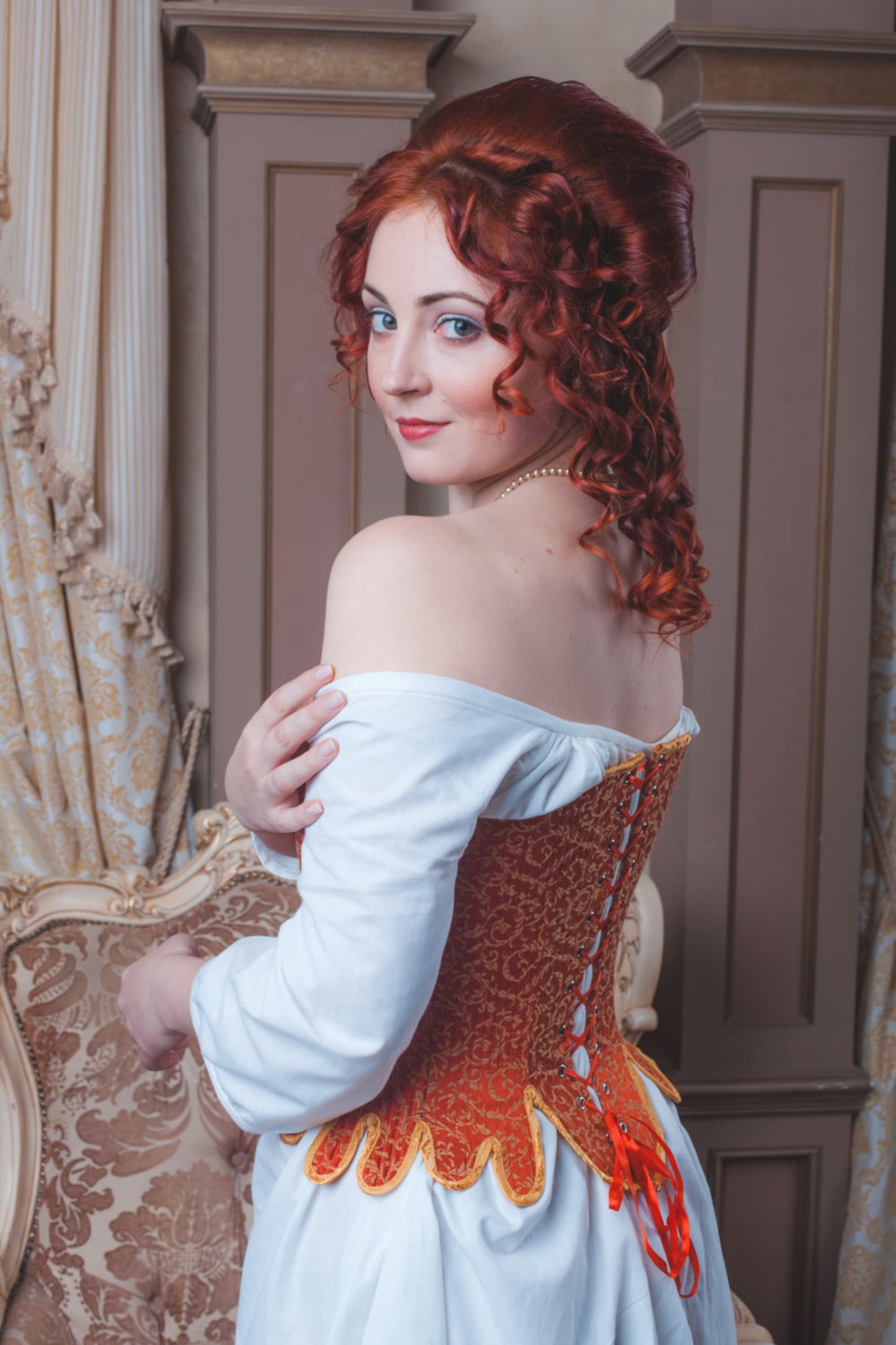 Red and Gold Rococo Corset 18th Century Costume Underwear - Etsy
