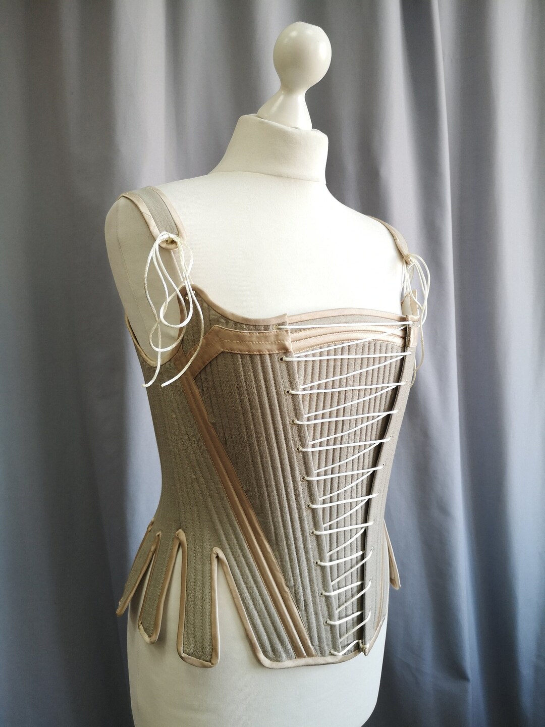 Historical 1740 Stays, Rococo Linen Reenactment Corset - Etsy