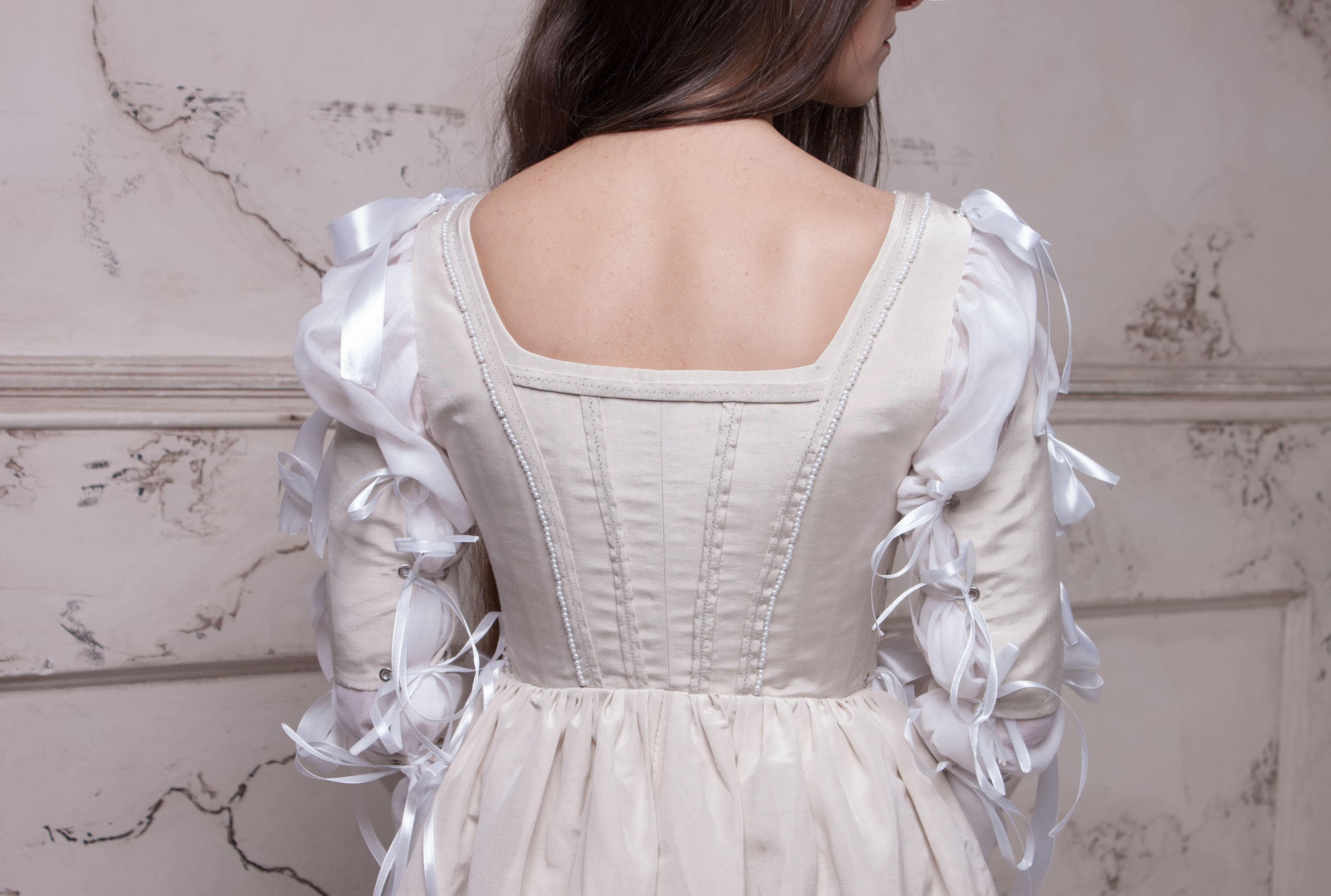 Renaissance Silver Pearl Dress, 1490s Pearl Beaded Wedding Gown - Etsy