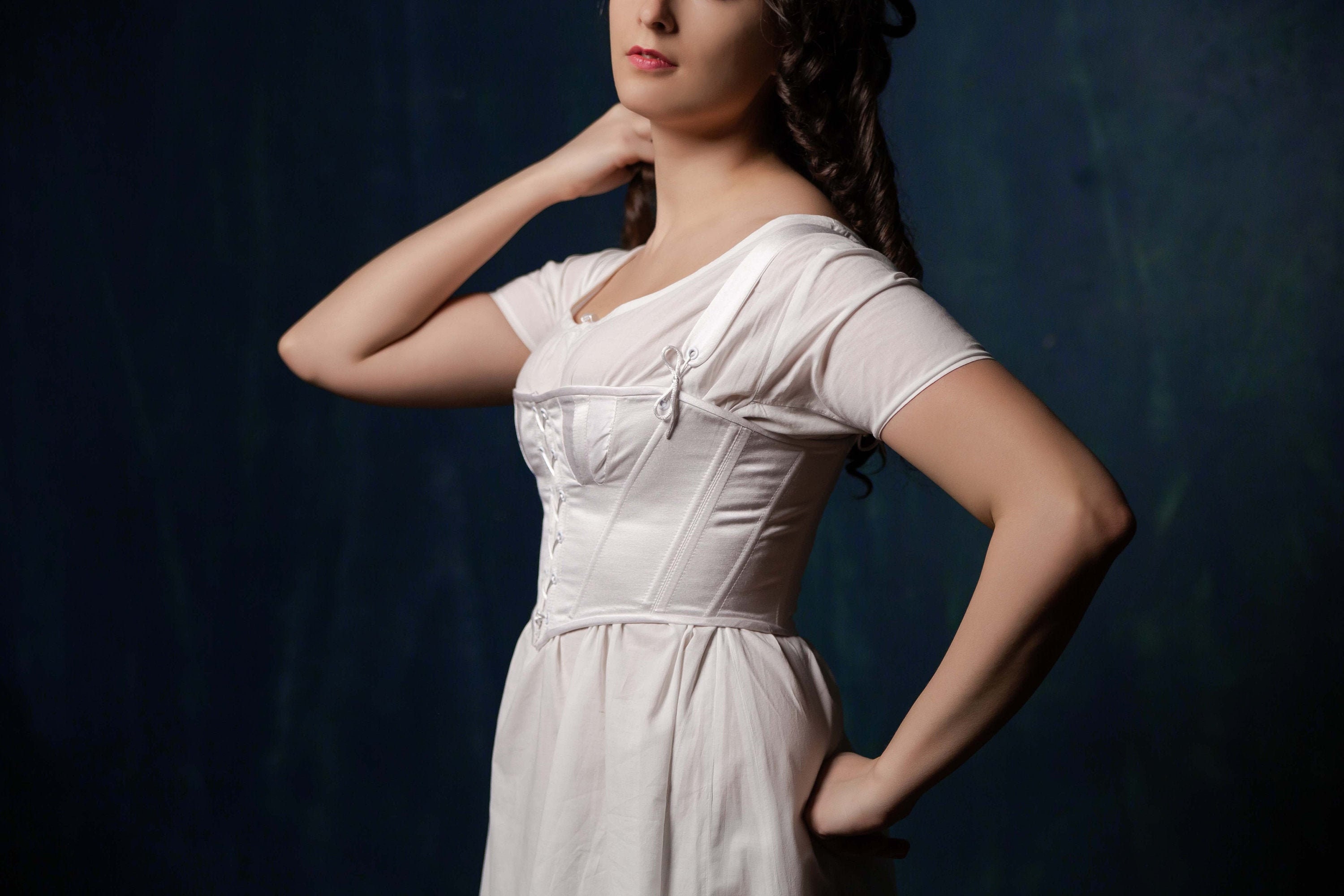 Regency Short Stays, 1800s White Bustier, Individually Tailored ...