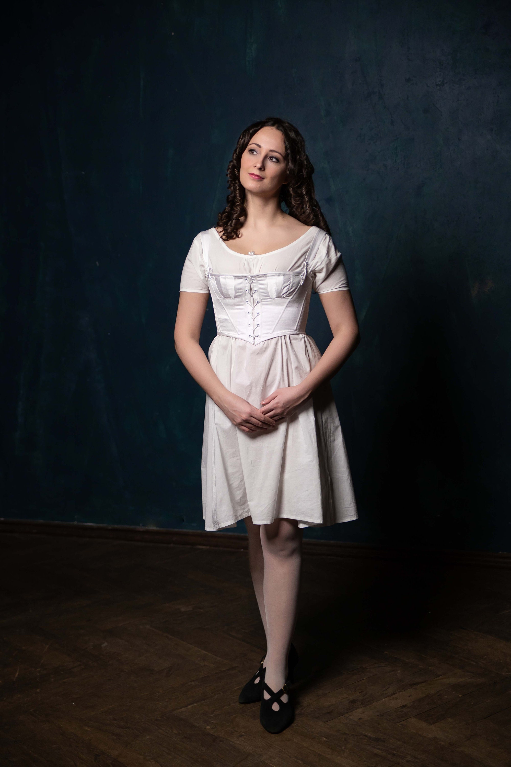 Regency Short Stays, 1800s White Bustier, Individually Tailored ...