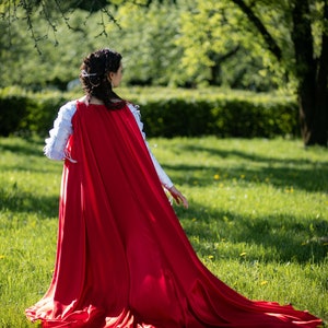 Red Renaissance Wedding Cape, Medieval One Size Cape, LARP Elvish ...