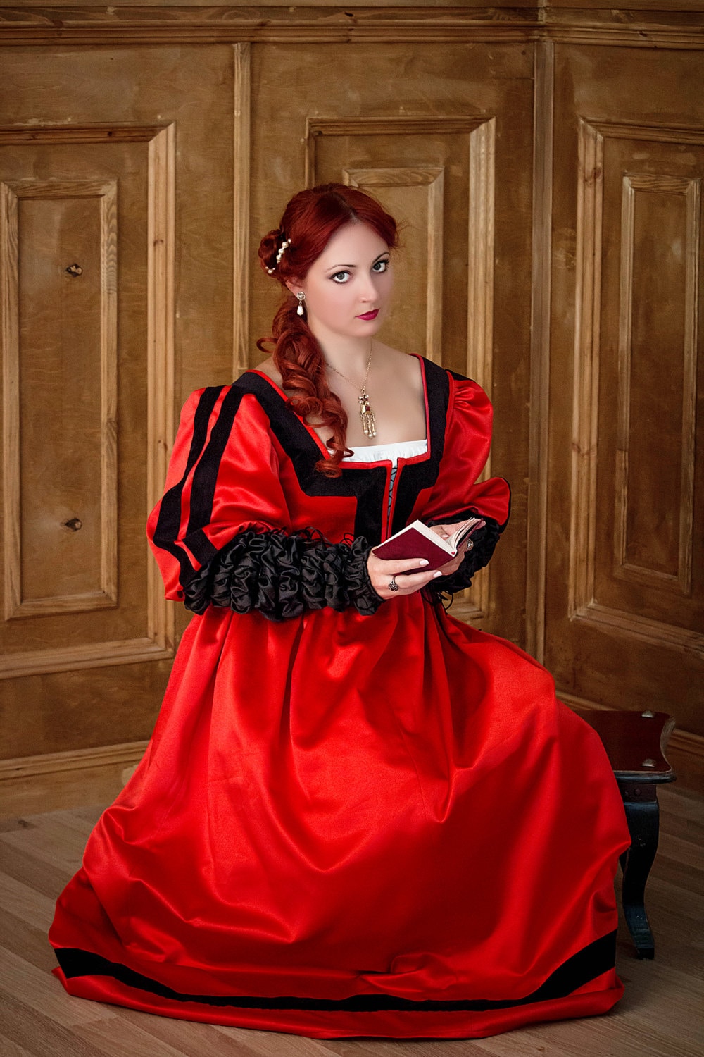 Red and Black Renaissance Dress Italian Renaissance Costume - Etsy