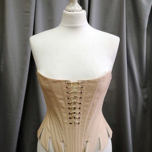 Powder Rococo Stays, Nude Rococo Corset, 1790s Cotton Stays Front ...