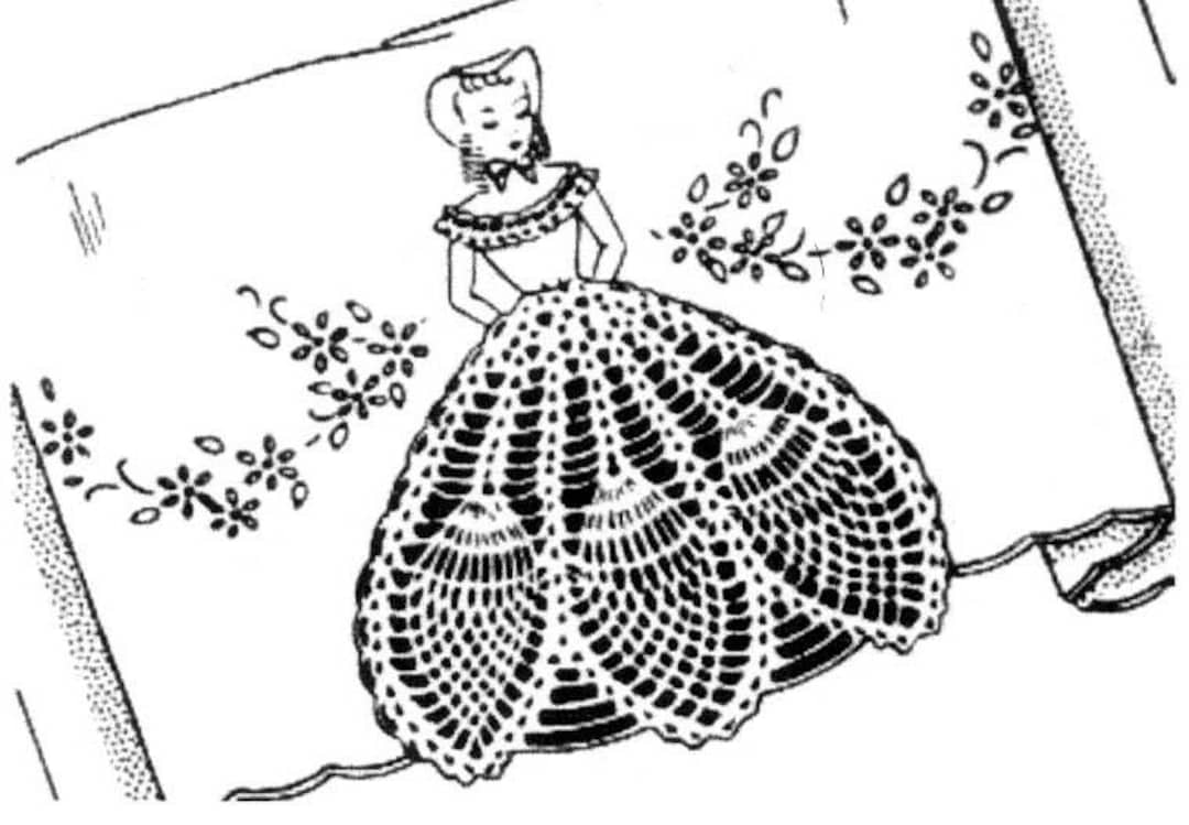 Crochet Pineapple Pattern Colonial Girl Crocheted Pineapple Skirt With ...