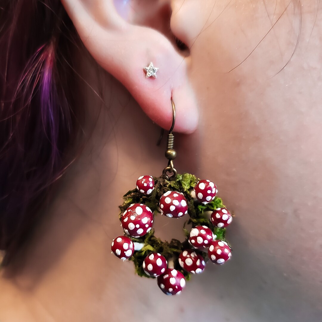 Fairy Ring Earrings | Toadstool Circle Earrings | Mushroom Cottagecore ...